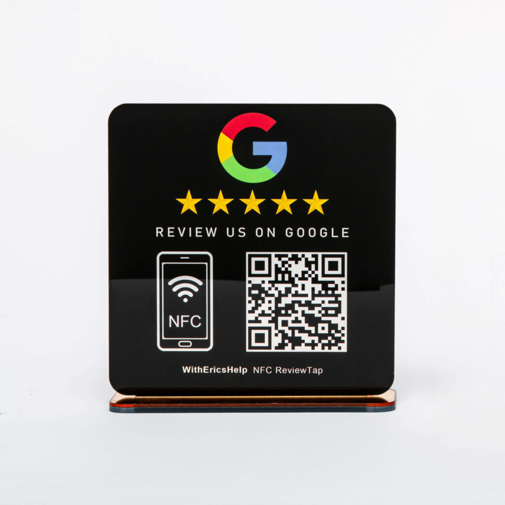 Google Review NFC Plaque + QR Code - withericshelp